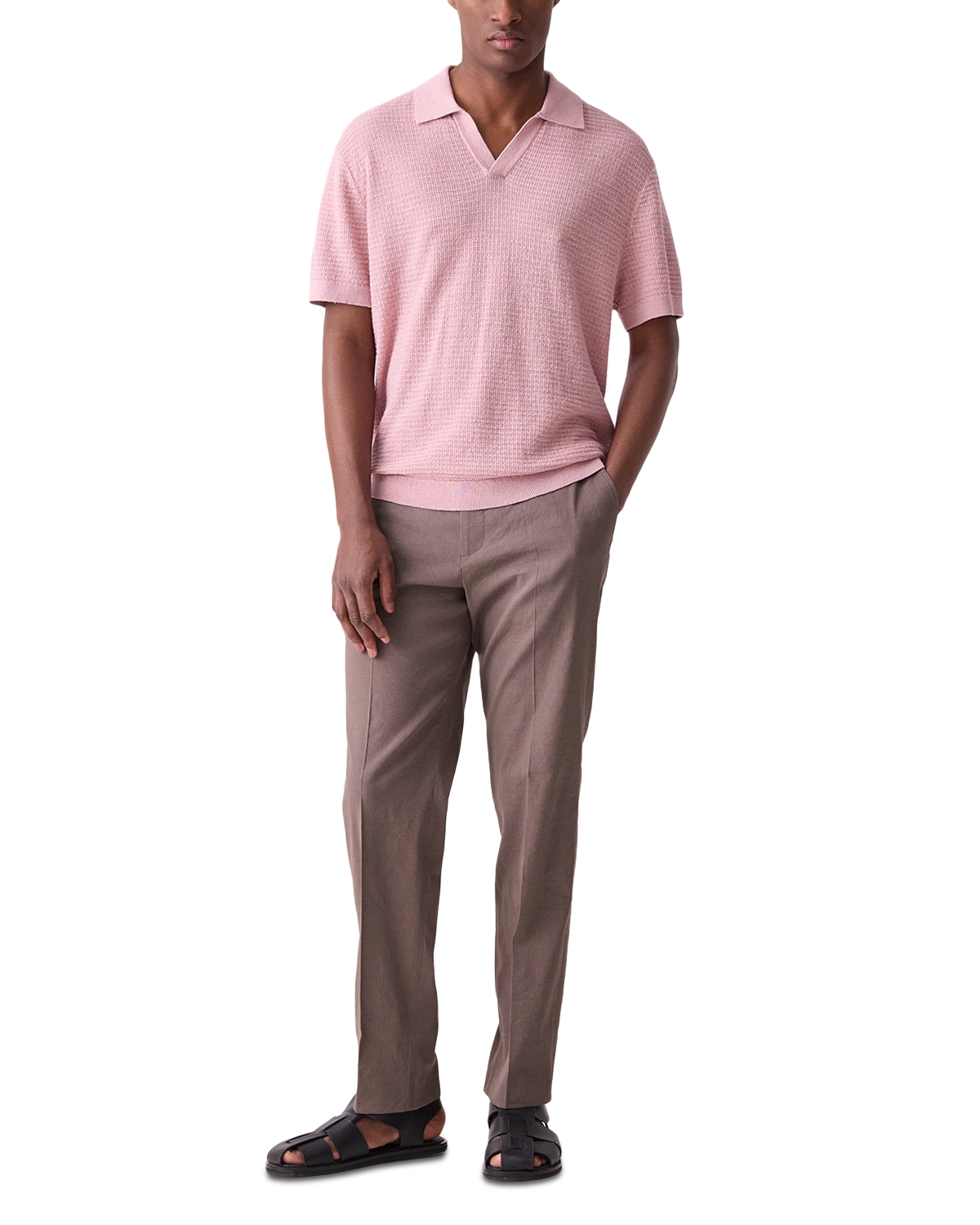 THEORY brenan polo in neo pacific linen